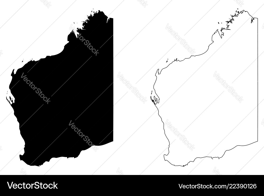 Western australia map Royalty Free Vector Image