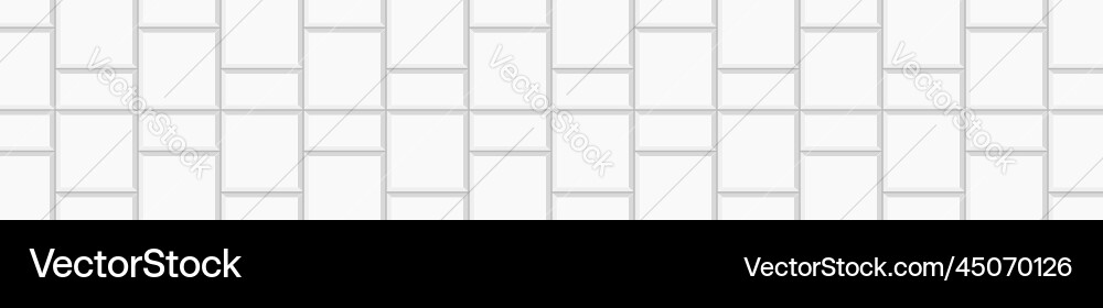 White basketweave tile horizontal mosaic layout Vector Image
