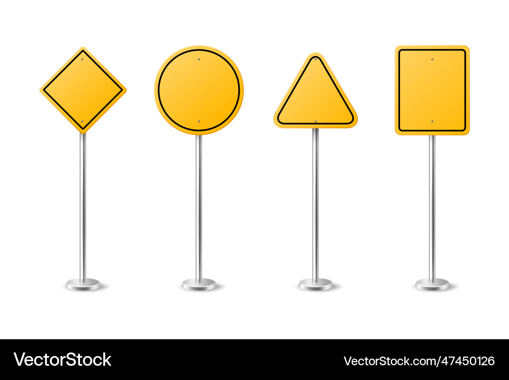 Yellow warning danger stop sign frame Royalty Free Vector