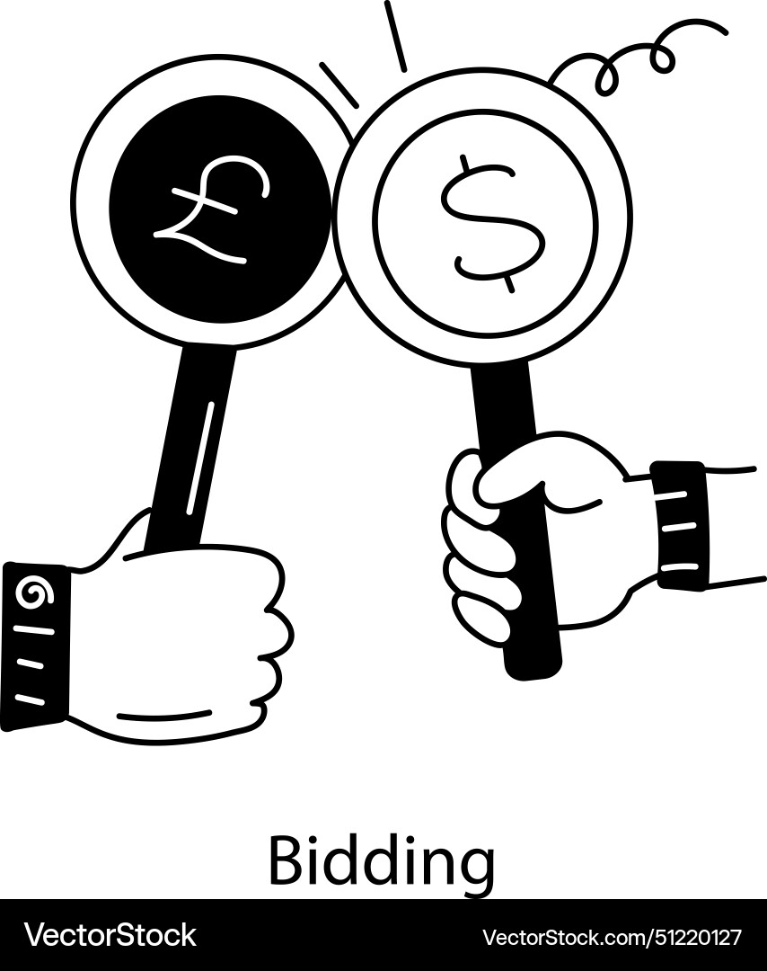 Bidding Royalty Free Vector Image - VectorStock