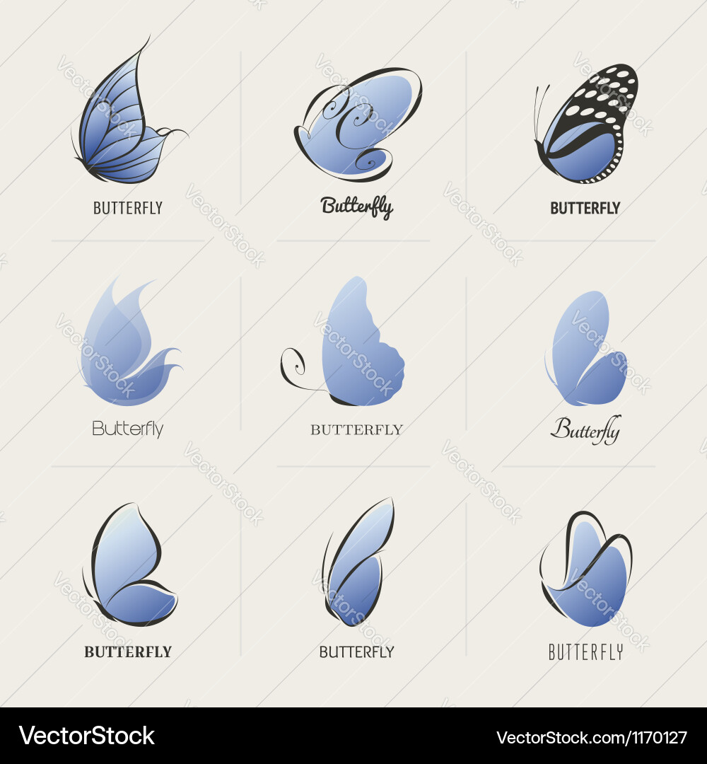 Butterfly Element Collection Royalty Free Vector Image
