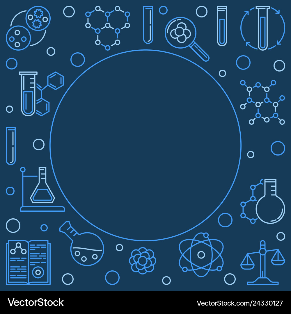 Chemistry blue background with chemical Royalty Free Vector