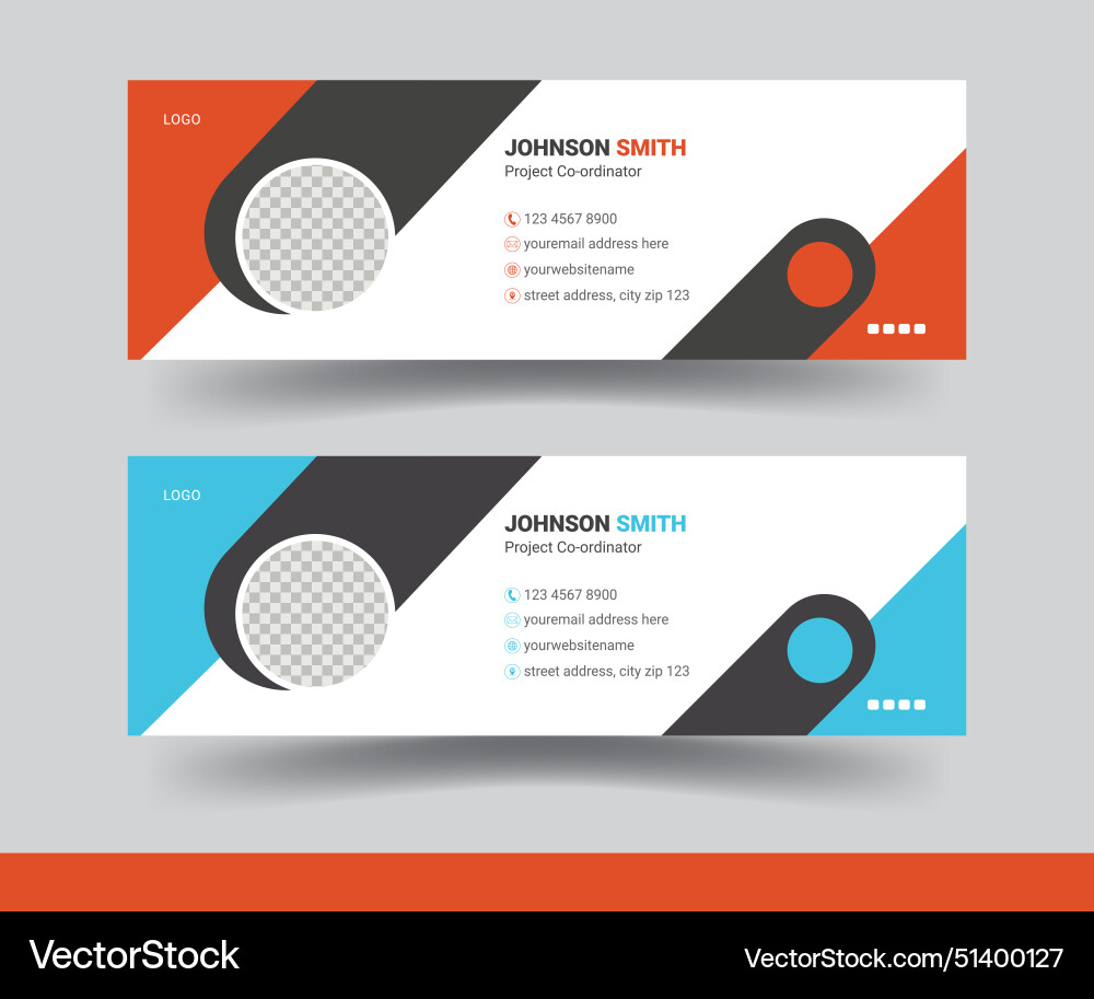 Clean and creative email signature design Vector Image