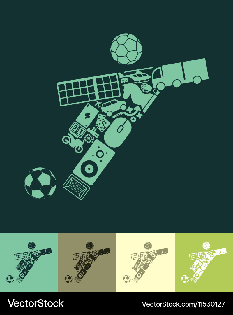 Football player icon Royalty Free Vector Image