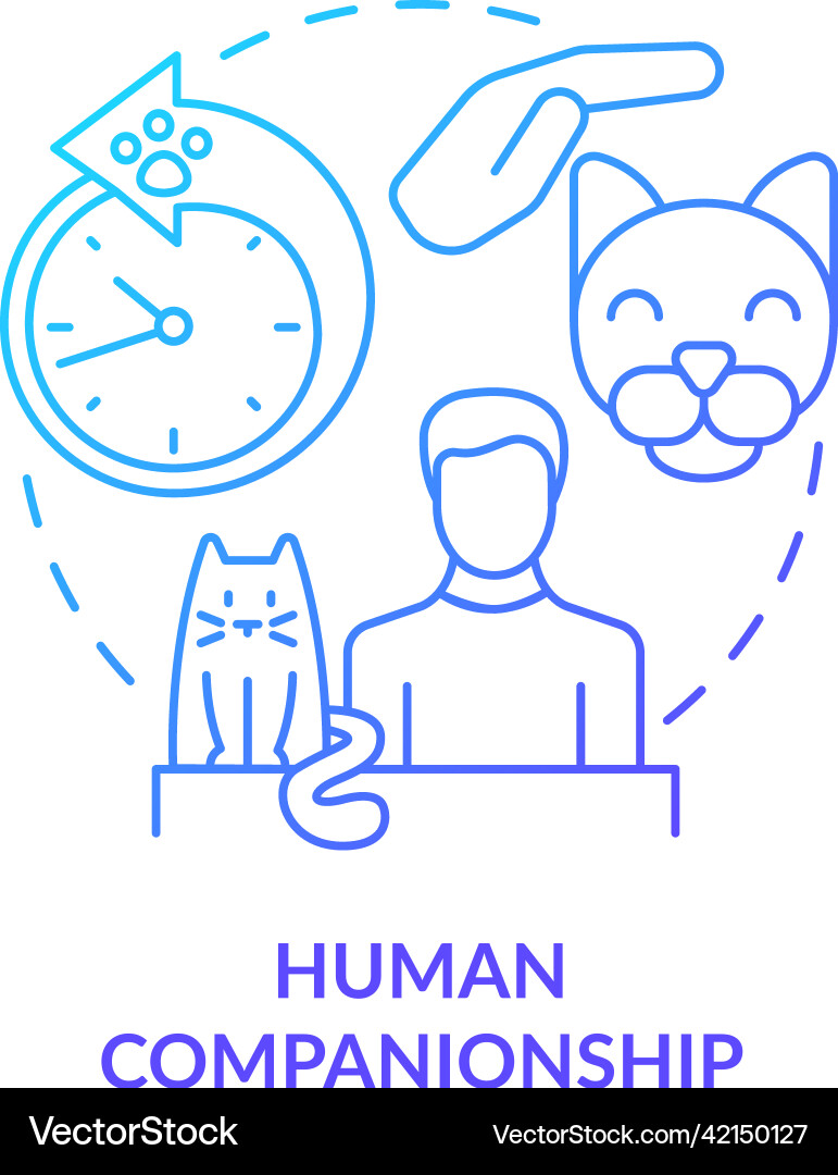 Human companionship blue gradient concept icon Vector Image