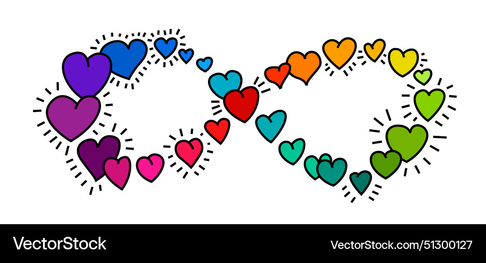 Infinity symbol composed of a vibrant spectrum Vector Image