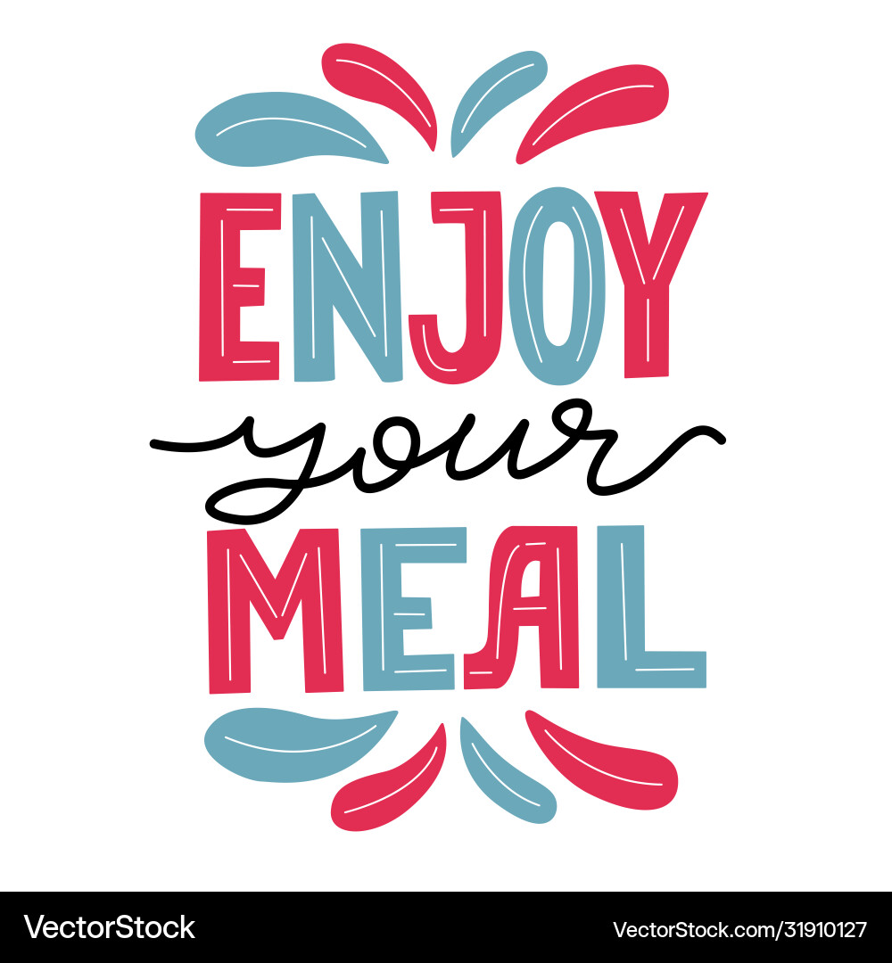 Inscription for kitchen - enjoy your meal Vector Image