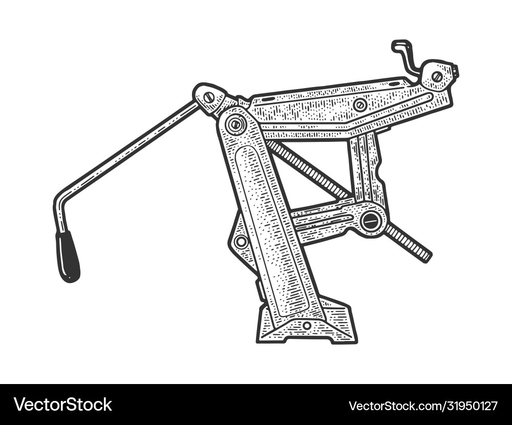 Jack lifting device sketch Royalty Free Vector Image