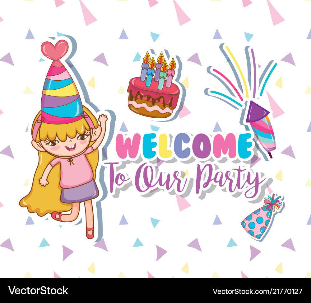 Kids party cartoons Royalty Free Vector Image - VectorStock