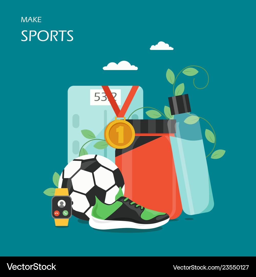 Make sports flat style design Royalty Free Vector Image