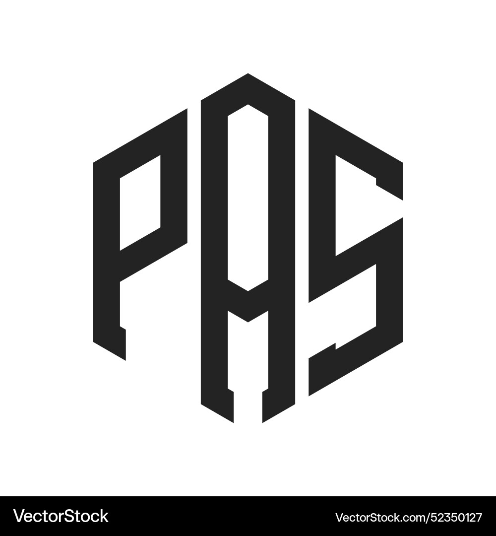 Pas logo design initial letter monogram Royalty Free Vector