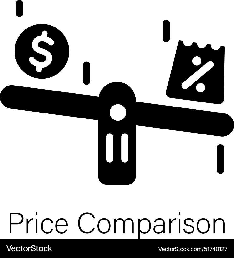 Price comparison Royalty Free Vector Image - VectorStock