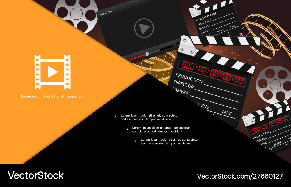 Realistic cinematography light composition Vector Image