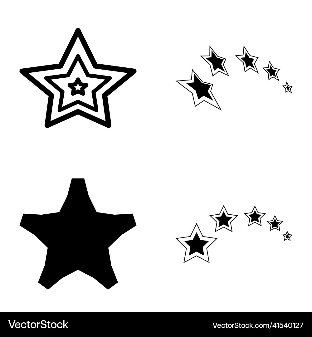 Stars2 flat icon set isolated on white background Vector Image