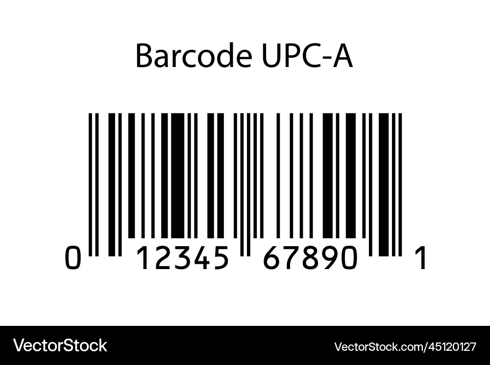 UPC-A Barcode Isolated Royalty Free Vector Image