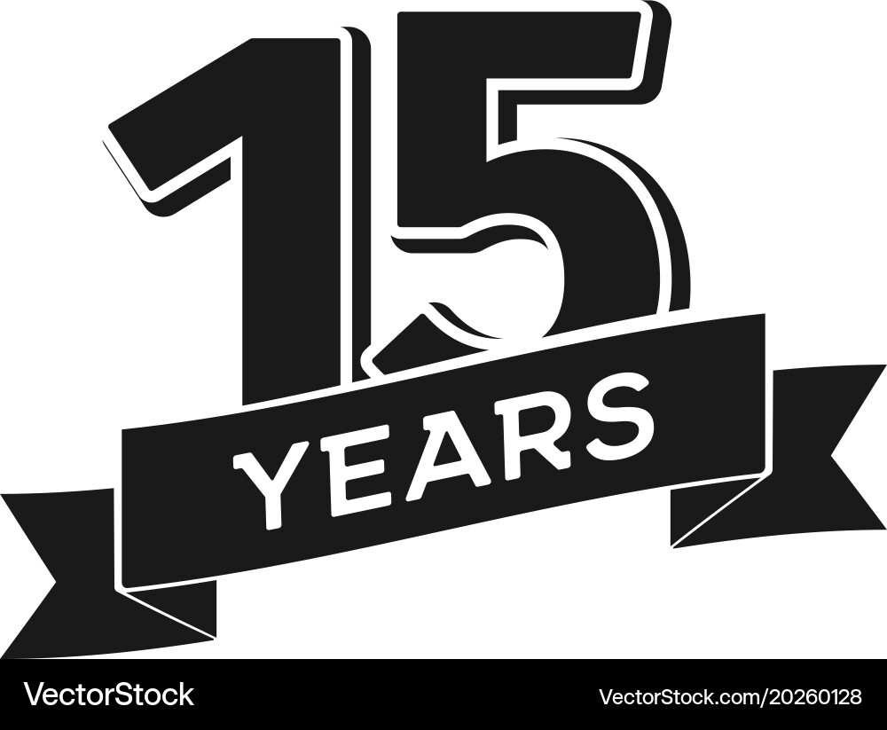 15 years anniversary logotype isolated Royalty Free Vector