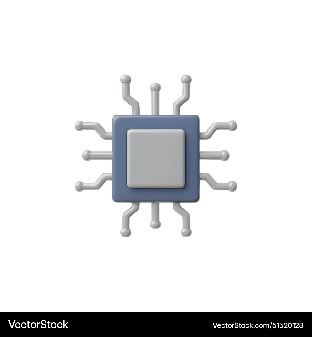 3d of an ai chip Royalty Free Vector Image - VectorStock