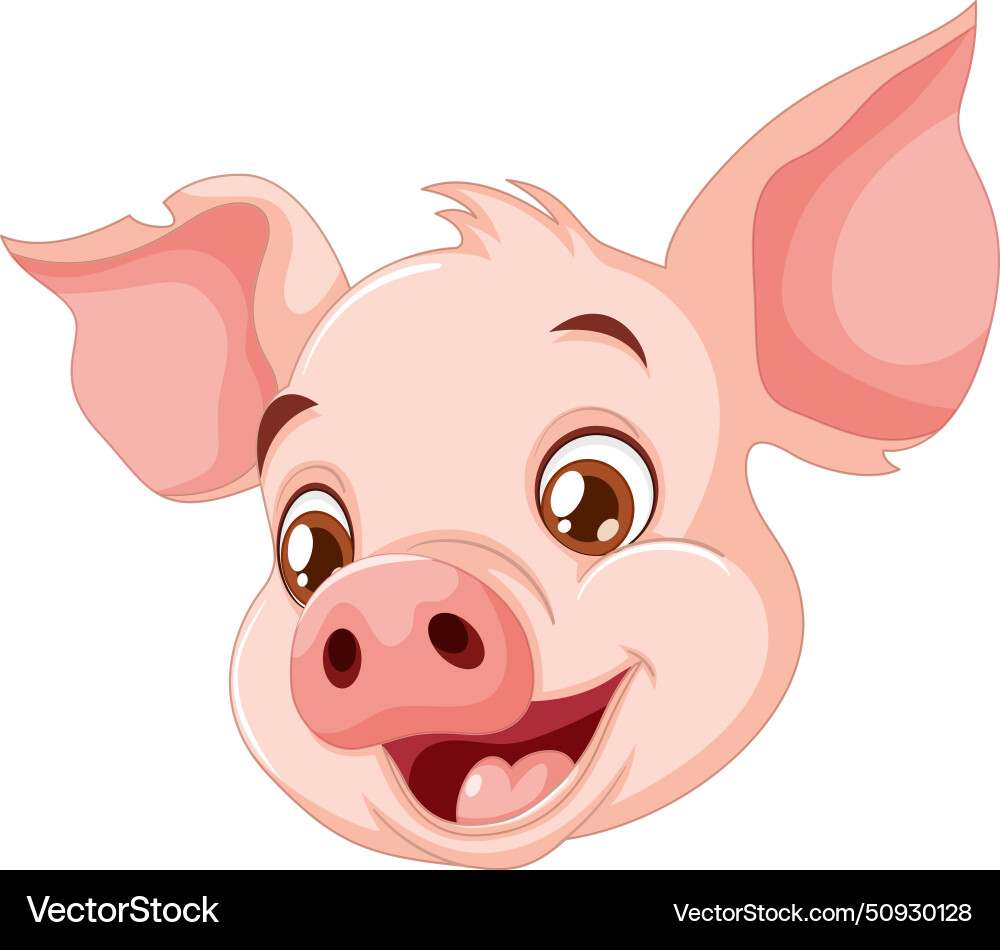 A happy young pig Royalty Free Vector Image - VectorStock