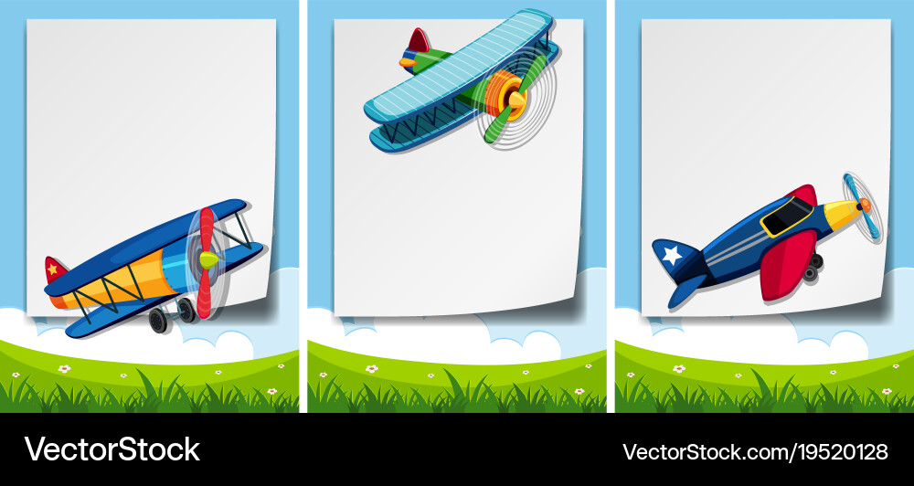 Airplane Border Template Royalty Free Vector Image