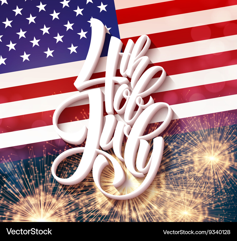 American independence day lettering design Vector Image