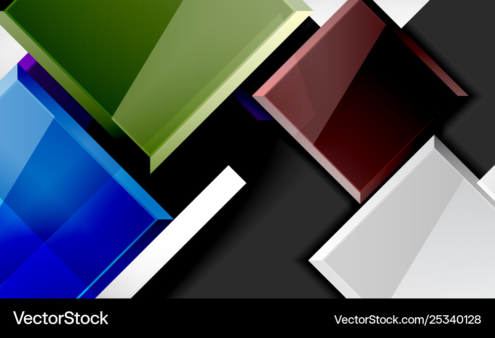 Bright colorful square shape blocks geometrical Vector Image