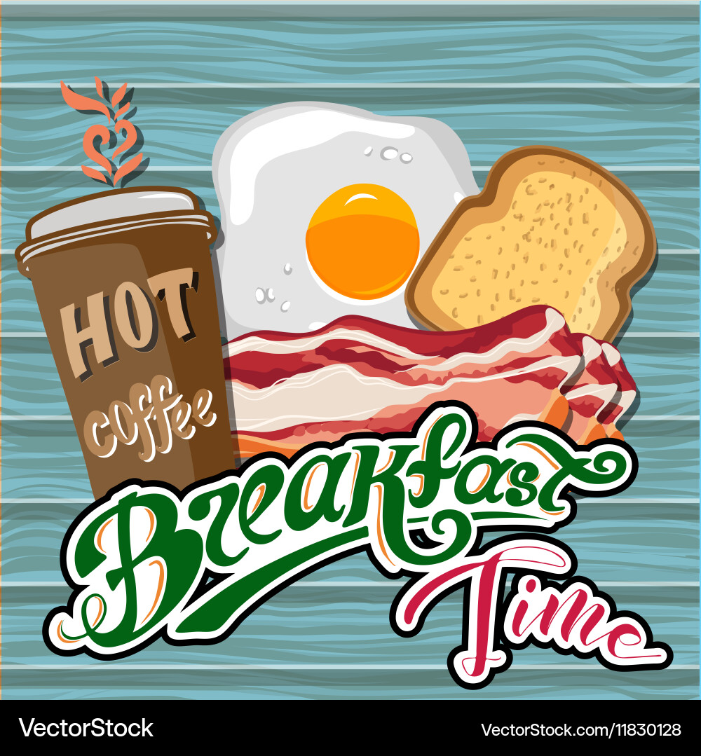 Classic breakfast motel advertisement retro poster