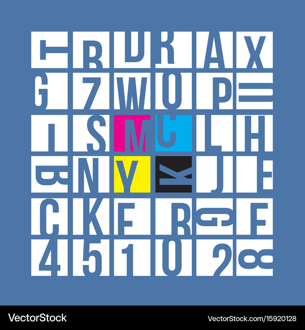 Cmyk typography concept Royalty Free Vector Image