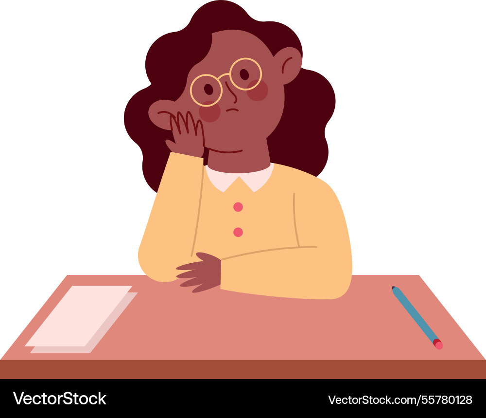 Confused student classroom Royalty Free Vector Image