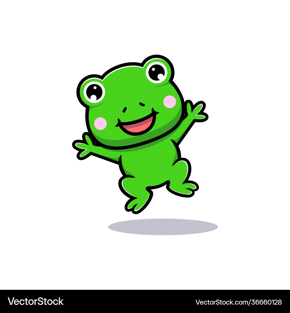 Design cute frog jumping Royalty Free Vector Image