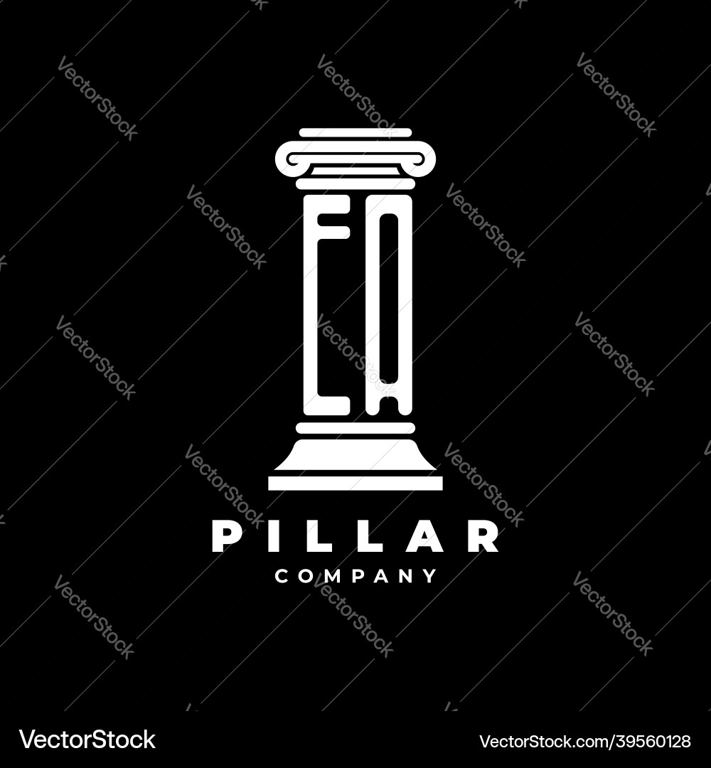 Ea monogram pillar shape style Royalty Free Vector Image