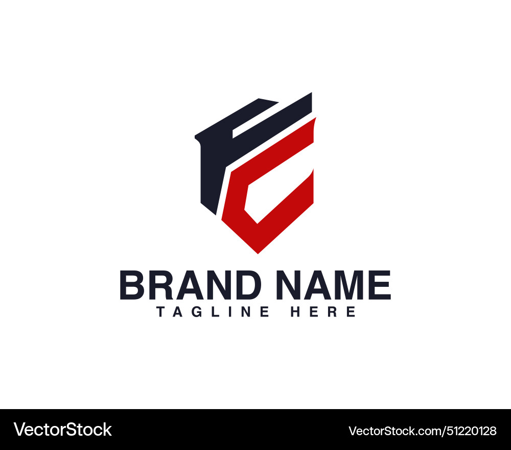 Fc geometric simple logo symbol Royalty Free Vector Image
