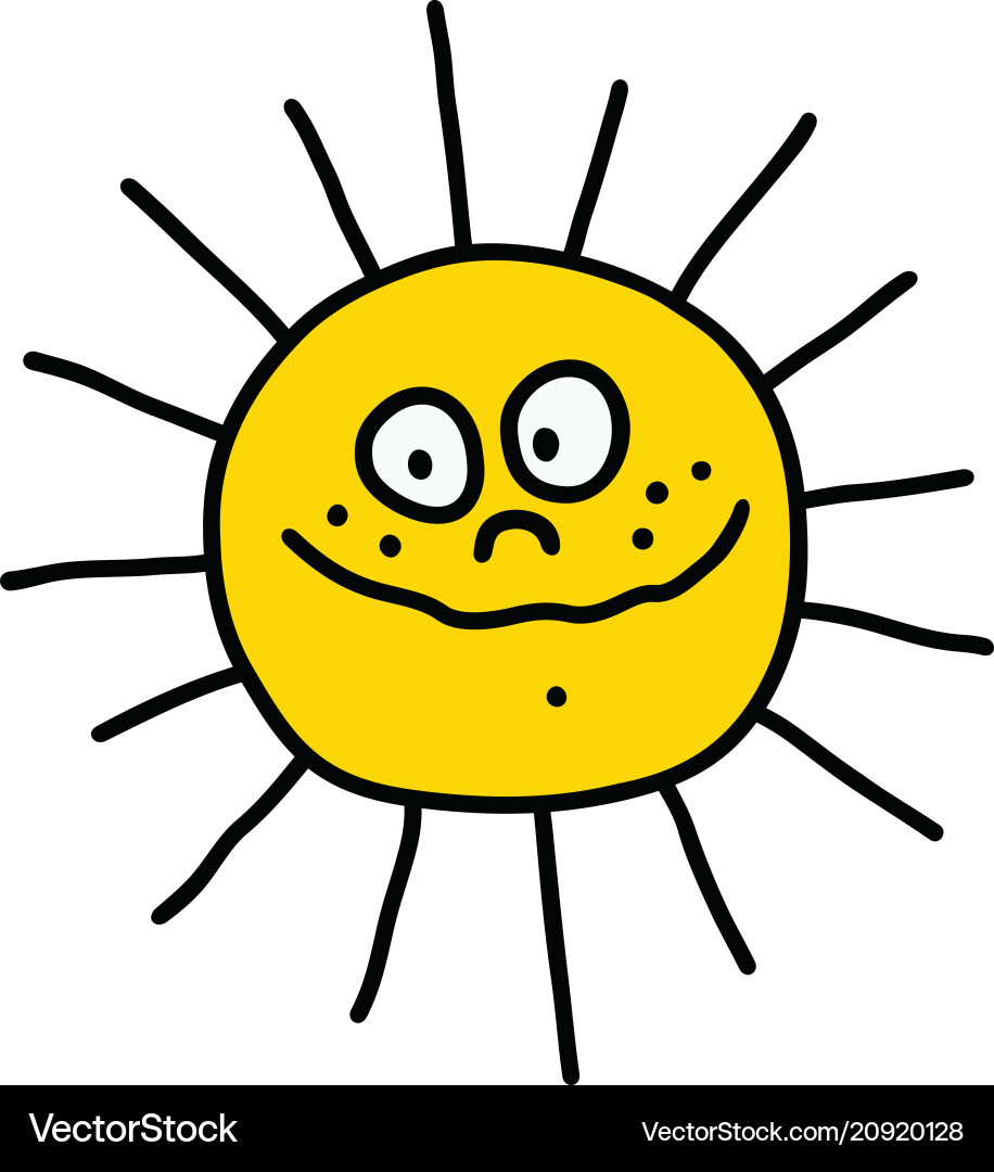 Funny sun Royalty Free Vector Image - VectorStock