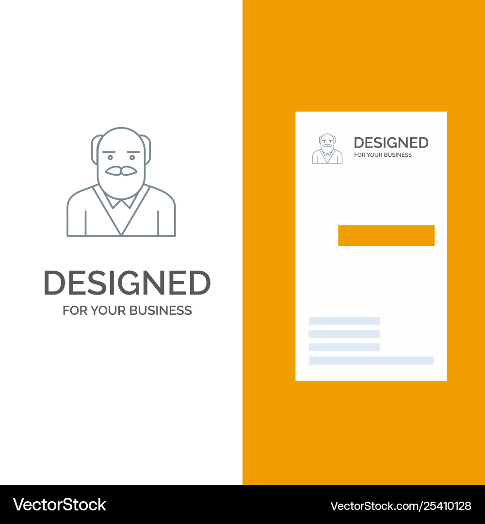 Grandpa father old man uncle grey logo design Vector Image