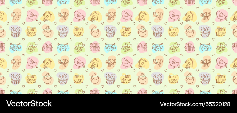 Hand drawn easter hunt theme background Royalty Free Vector
