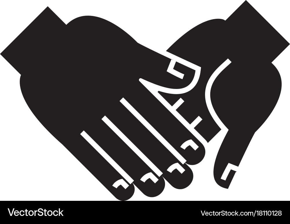Hand in icon black sign Royalty Free Vector Image