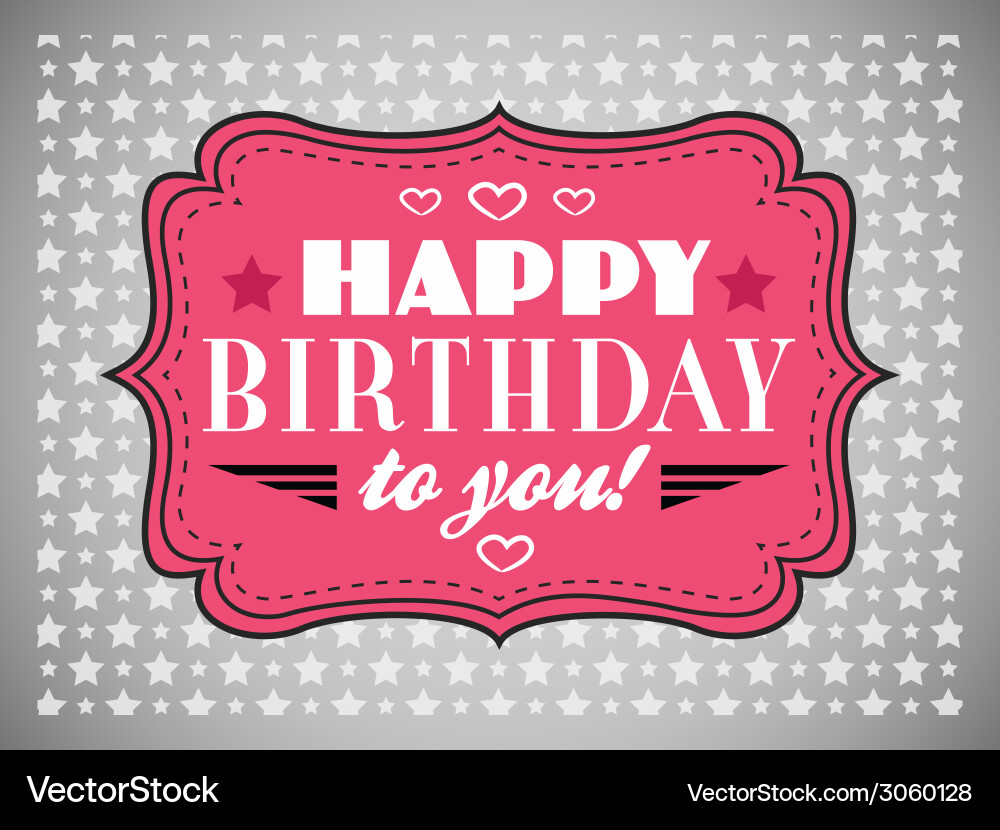 Happy birthday card typography letters font type Vector Image