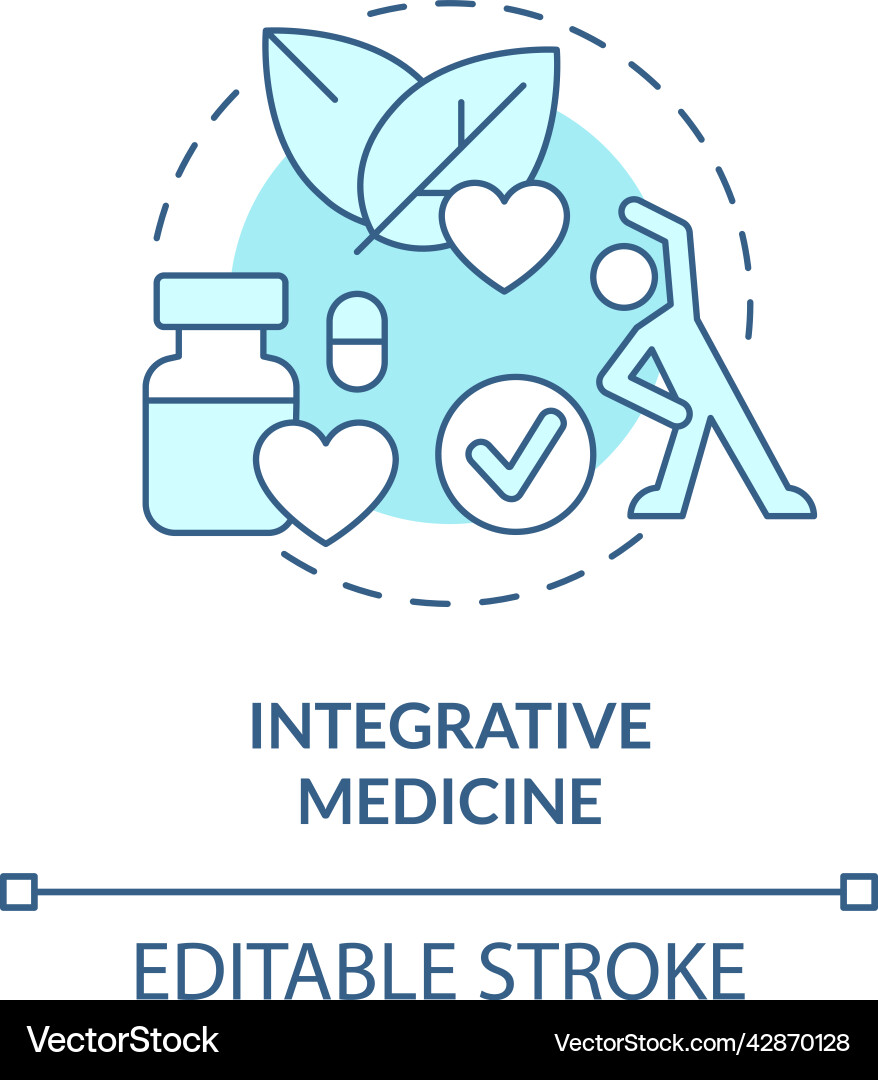 Integrative medicine turquoise concept icon Vector Image