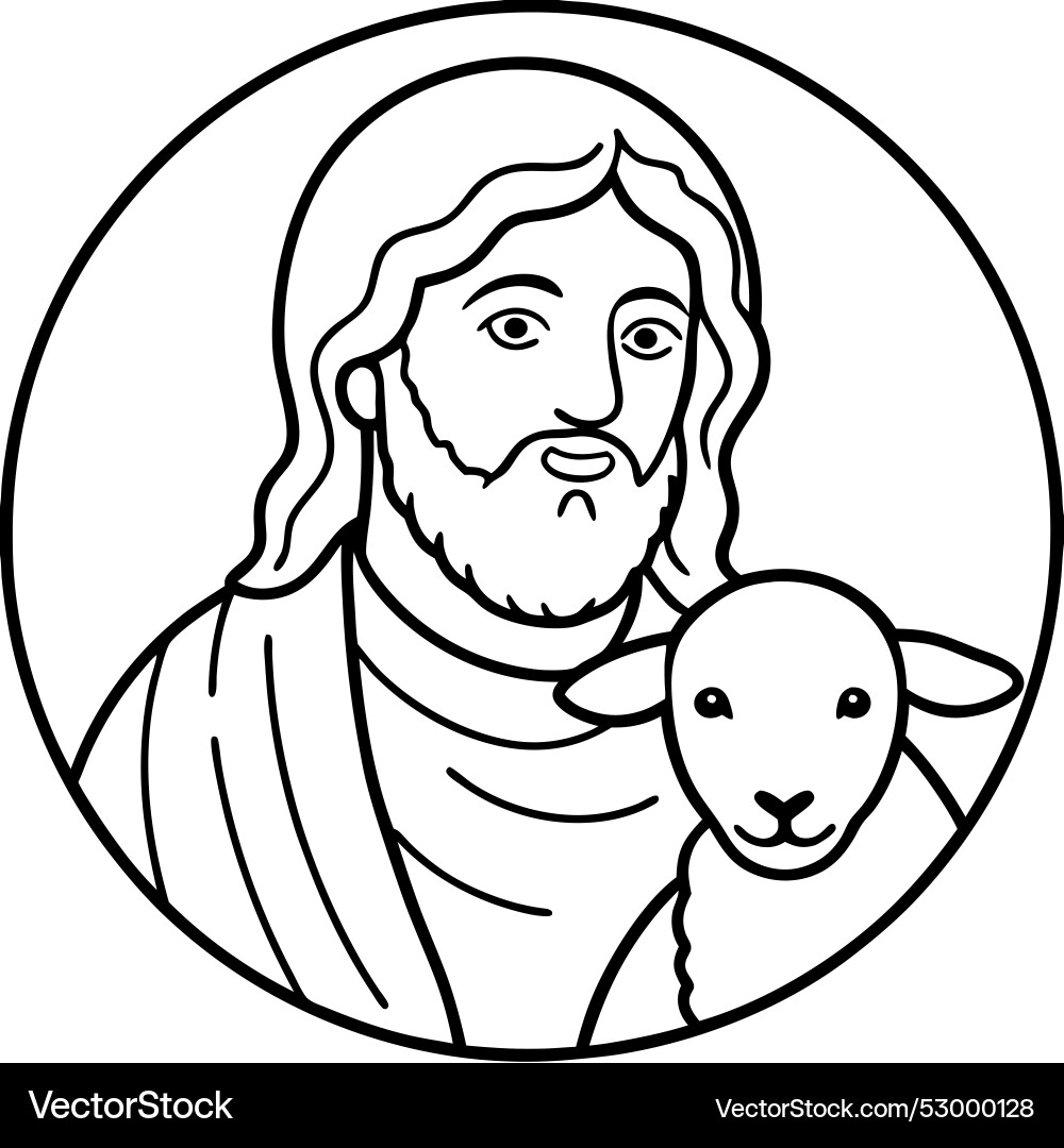 Jesus y cordero de dios Royalty Free Vector Image