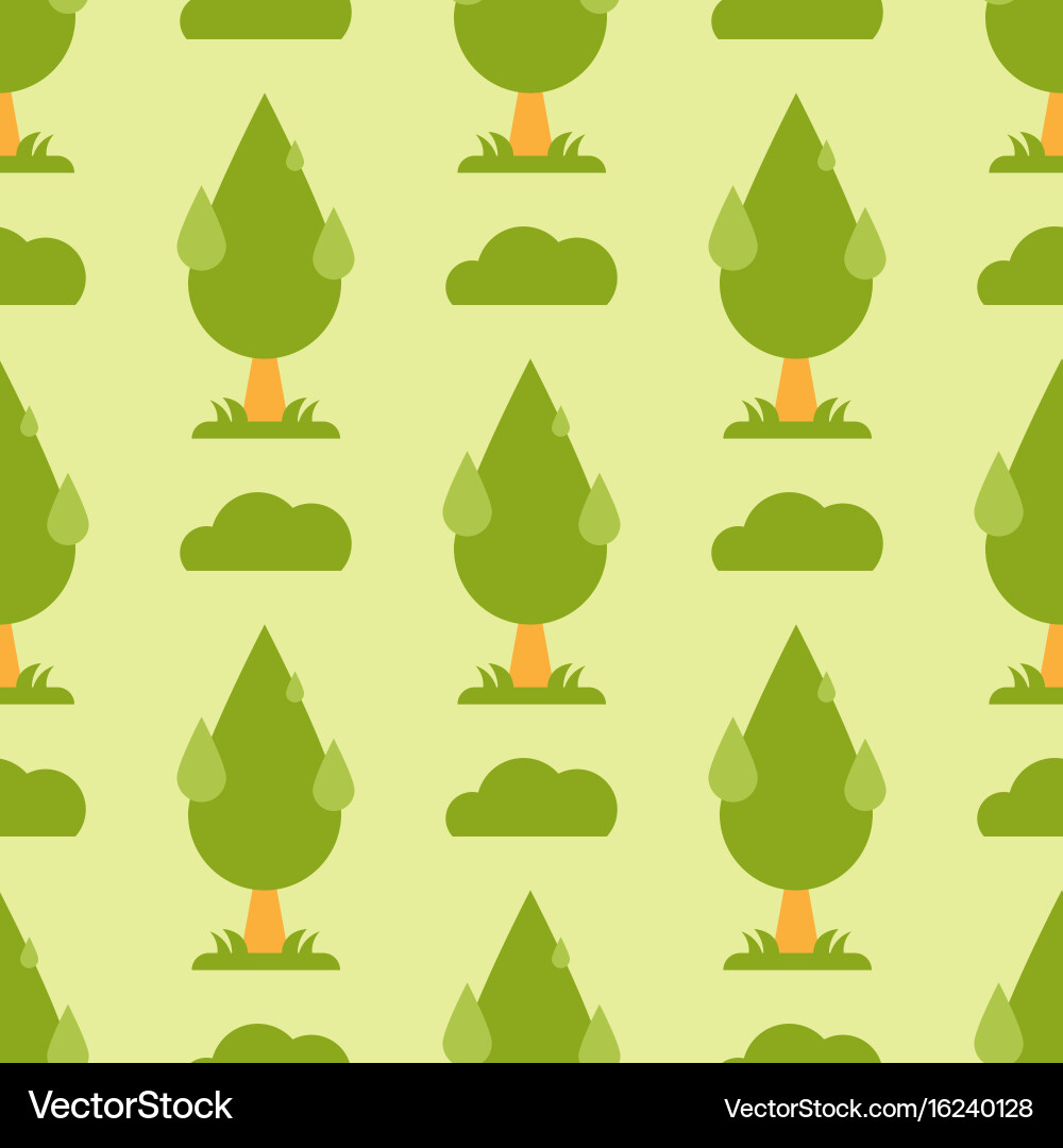 Leaves of green trees seamless pattern Royalty Free Vector