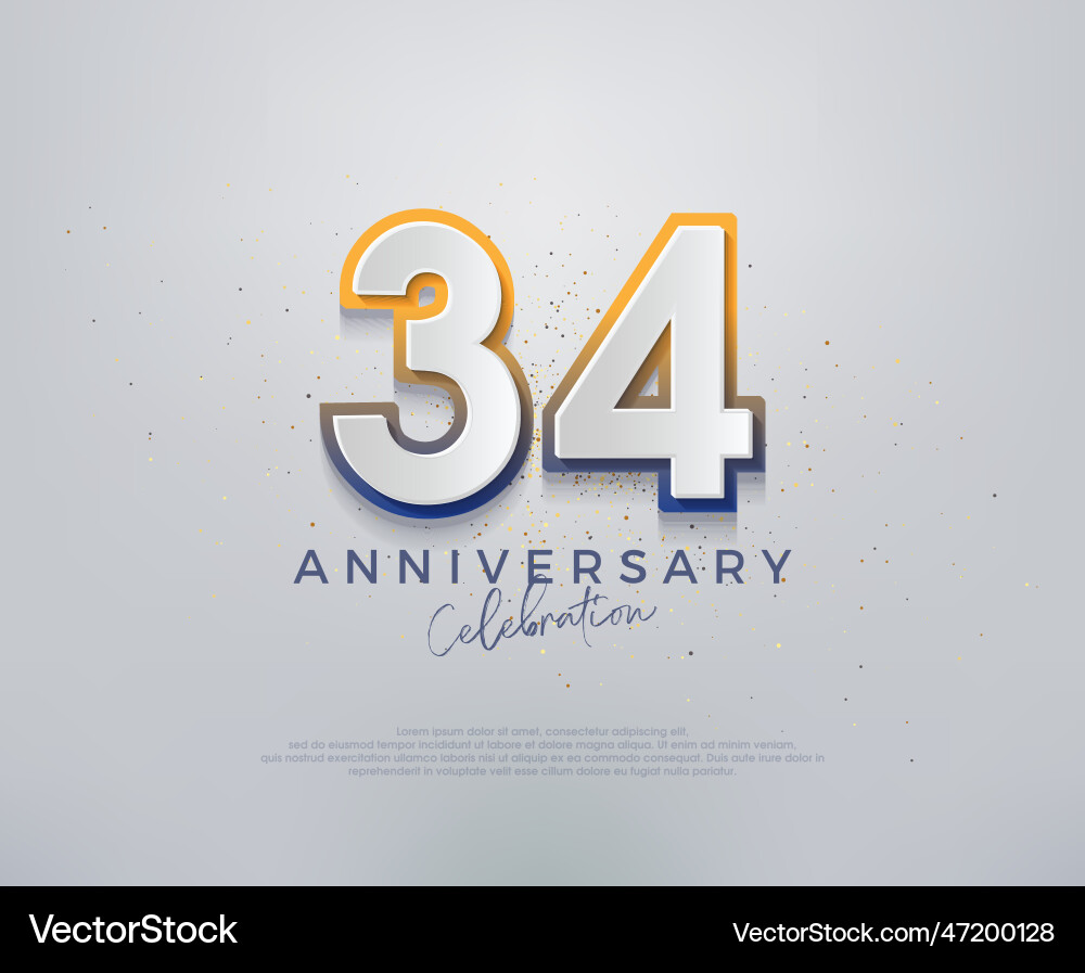Modern and colorful premium design for 34th Vector Image