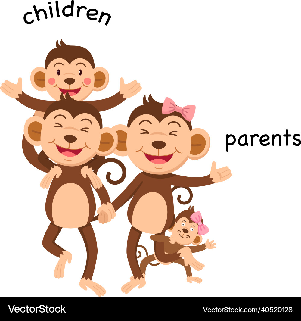 Opposite children and parents Royalty Free Vector Image