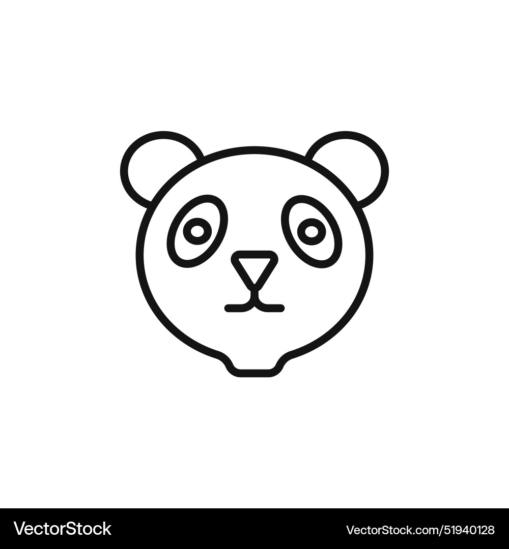 Panda icon logo sign outline Royalty Free Vector Image