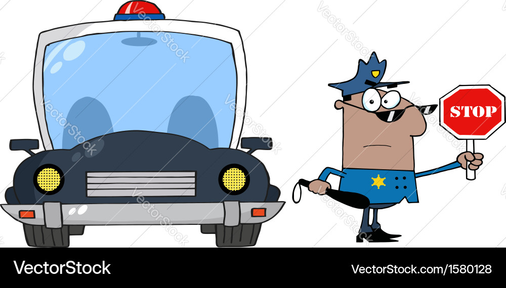 Police traffic stop cartoon Royalty Free Vector Image