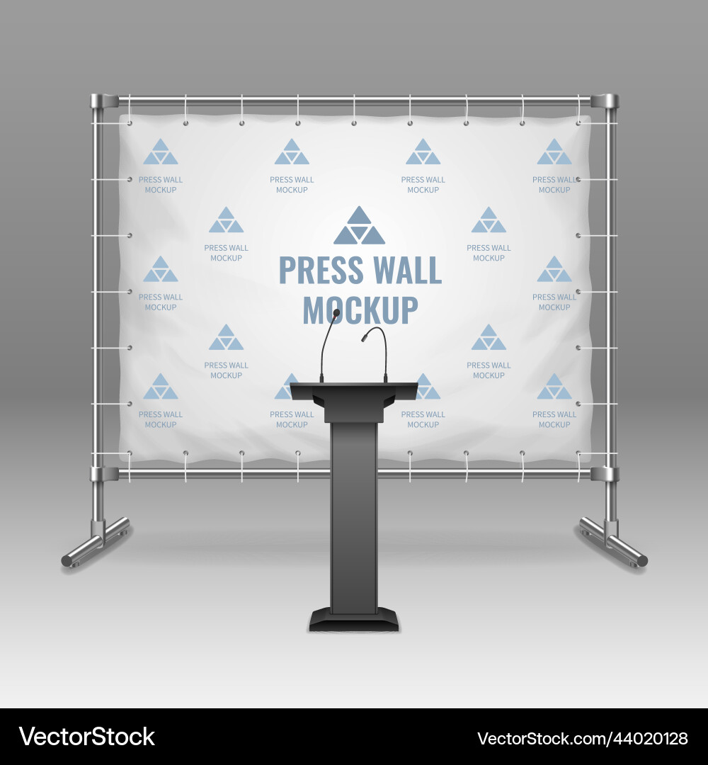 Realistic press wall mockup Royalty Free Vector Image