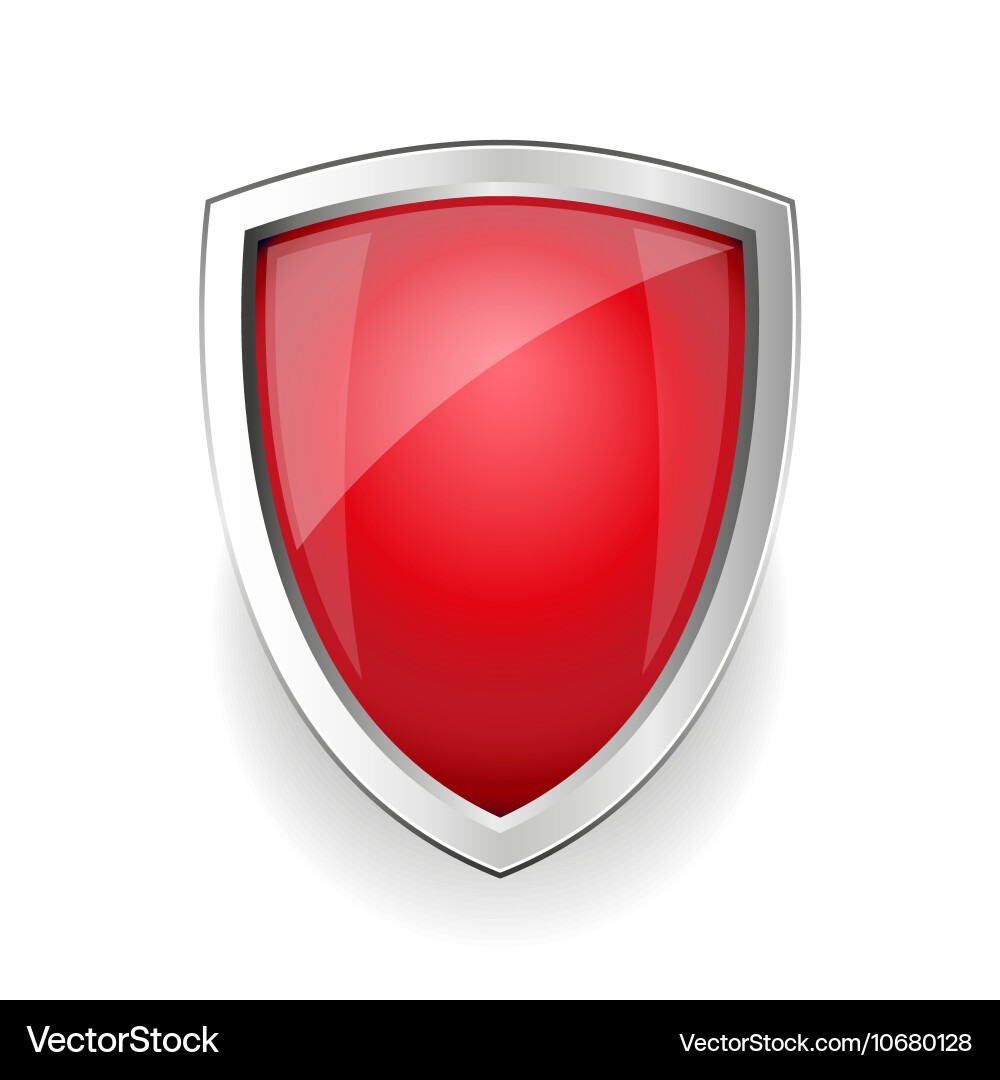 Red empty shield Royalty Free Vector Image - VectorStock