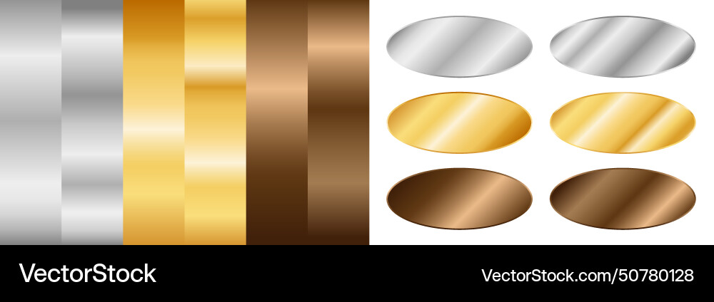 Set of metallic gradients Royalty Free Vector Image