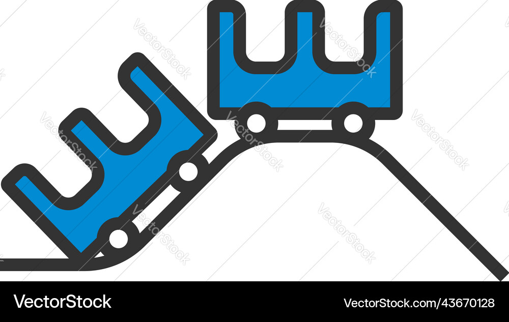 Small roller coaster icon Royalty Free Vector Image
