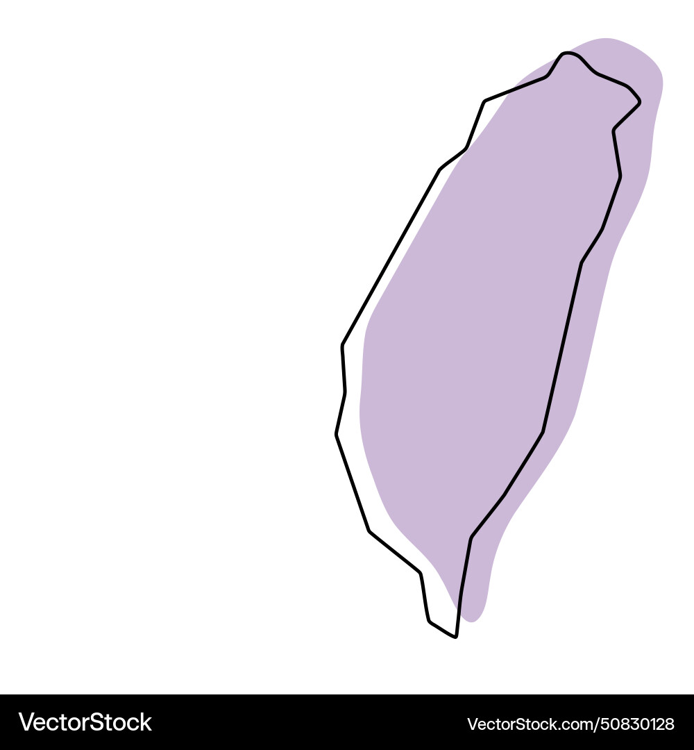 Taiwan simplified map Royalty Free Vector Image