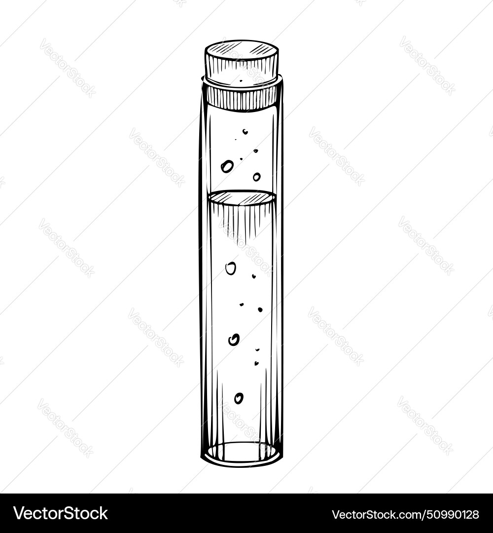 Test tube drawing Royalty Free Vector Image - VectorStock