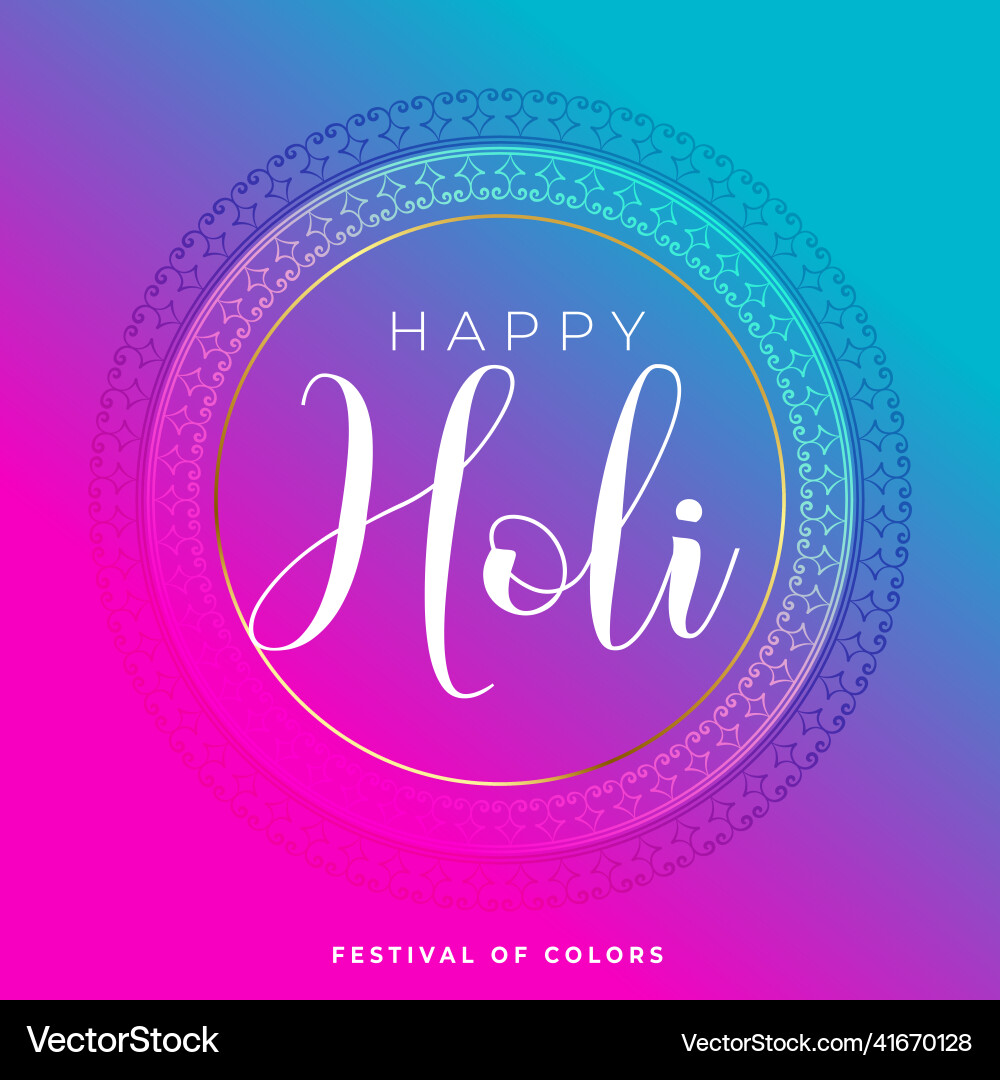 Vibrant happy holi beautiful greeting design Vector Image